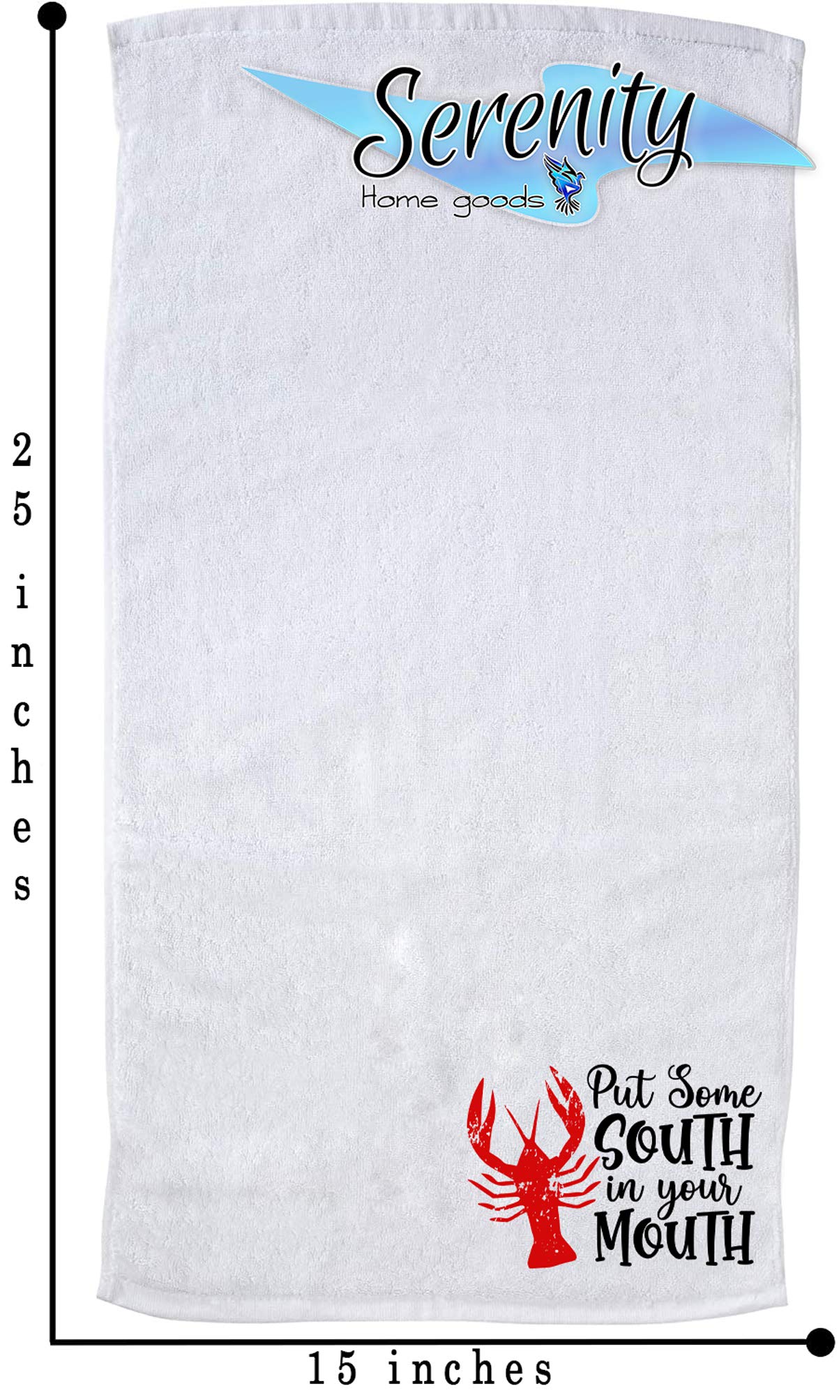 Funny Novelty Bath Hand Towels | Crawdad | Cajun Crawfish Bayou Summer Southern Decor | Hilarious Adult Crude Humor Home House Warming Wedding Gift Present