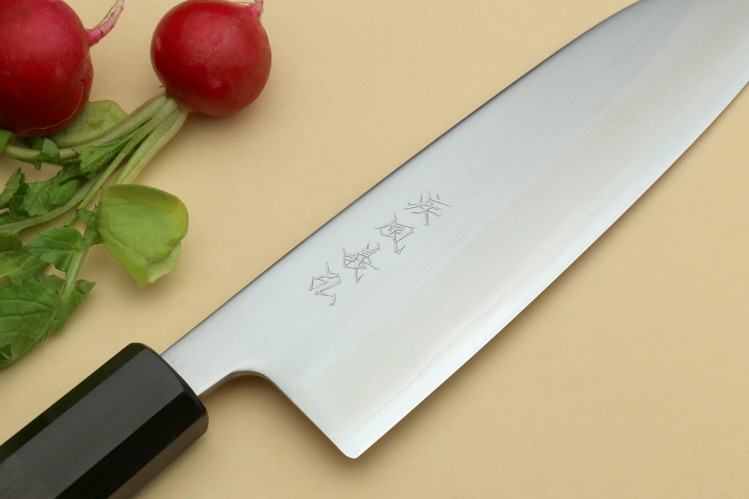 Yoshihiro White Steel #1 Stainless Clad Japanese Santoku Multipurpose Chef Knife with Rosewood Handle (6.5"(165mm) & Saya Cover)