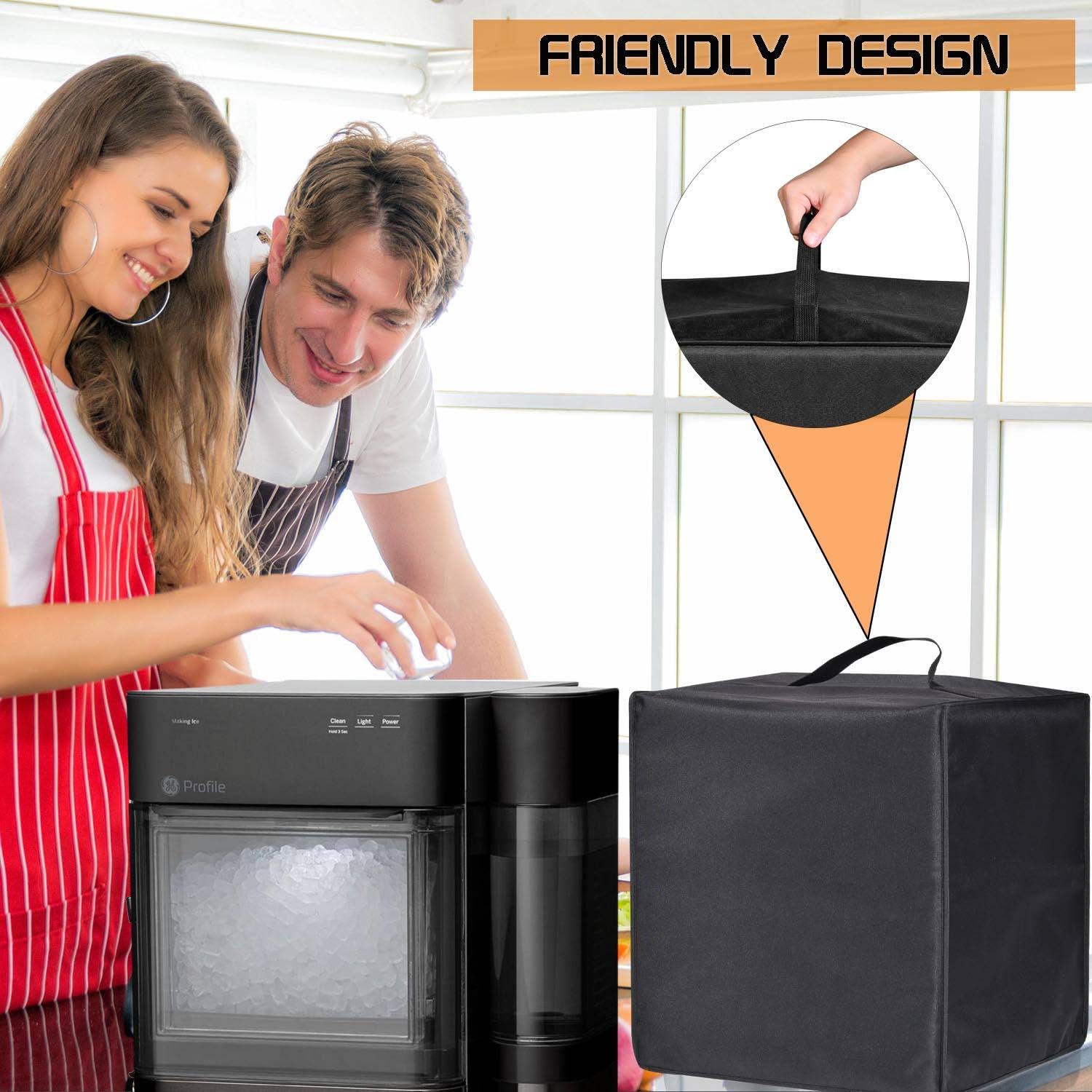 Ice Maker Dust Cover, Waterproof and Dustproof Ice Maker Dust Cover for GE Profile Opal 2.0 Countertop Ice Maker/Portable Ice Maker/Ice Cube Maker/Ice Maker (19.68Dx14.96wx15.74H)