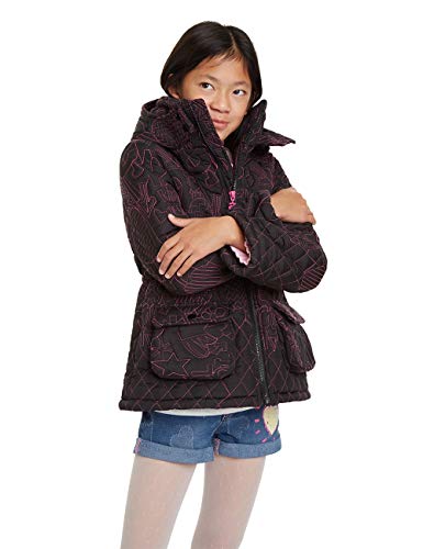 Desigual Girls' Big Coat Clementina, Negro, EU 11/12