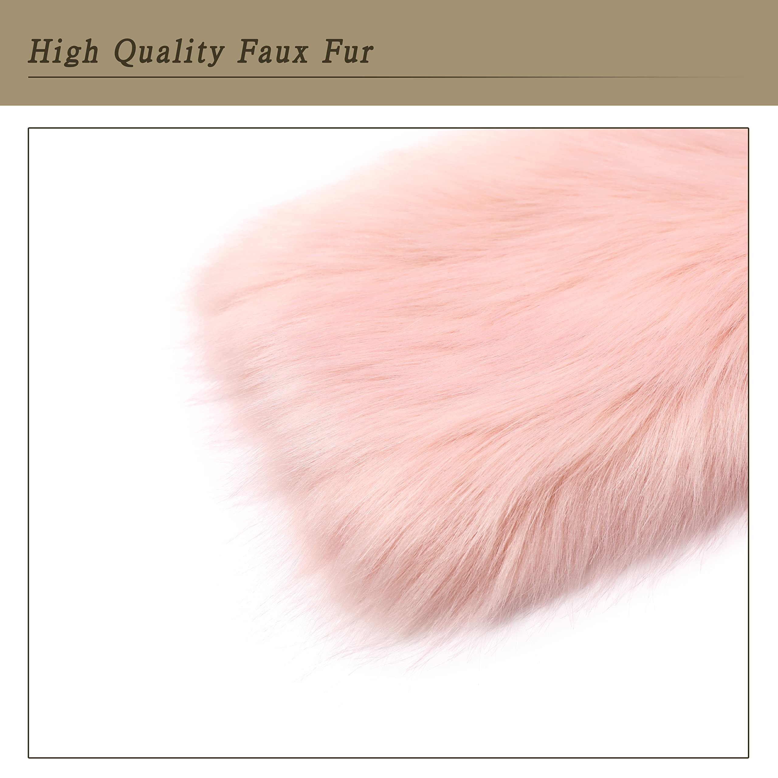 Dikoaina Women's Winter Fake Faux Fur Scarf Wrap Collar Shawl Shrug (63"/160cm, New Pure Pink)