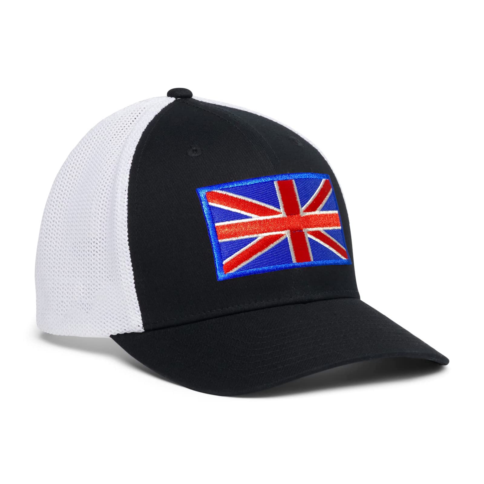 Ftxomok United Kingdom Flag Hat Embroidered English Trucker Hat with Adjustable Snapback Sports Fan Baseball Caps
