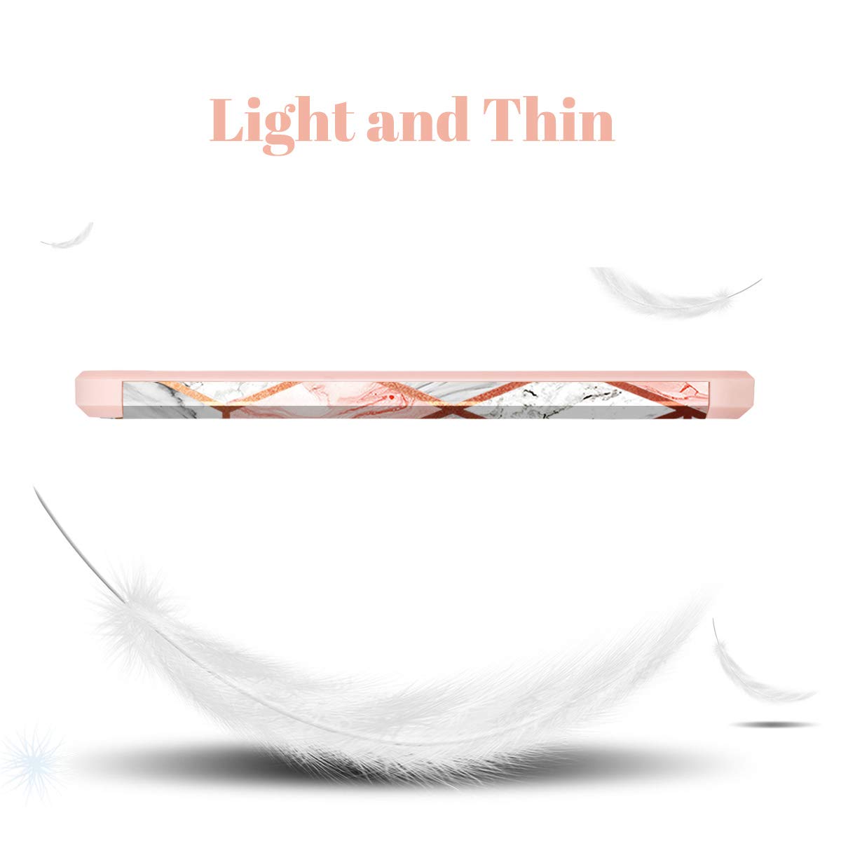 Fingic ALCATEL 3V 2019 Case/ 5032W Case, Rose Gold Marble Design Shiny Glitter Bumper Hybrid Hard PC Soft Rubber Silicone Cover Anti-Scratch Shockproof Protective Case for Alcatel 3V 2019/ 5034W 6.7"