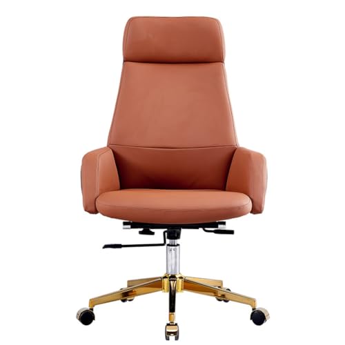 LNYHLXS Genuine Leather Office Chairs Swivel Chairs That Sit for Long Periods of Time Without Fatigue