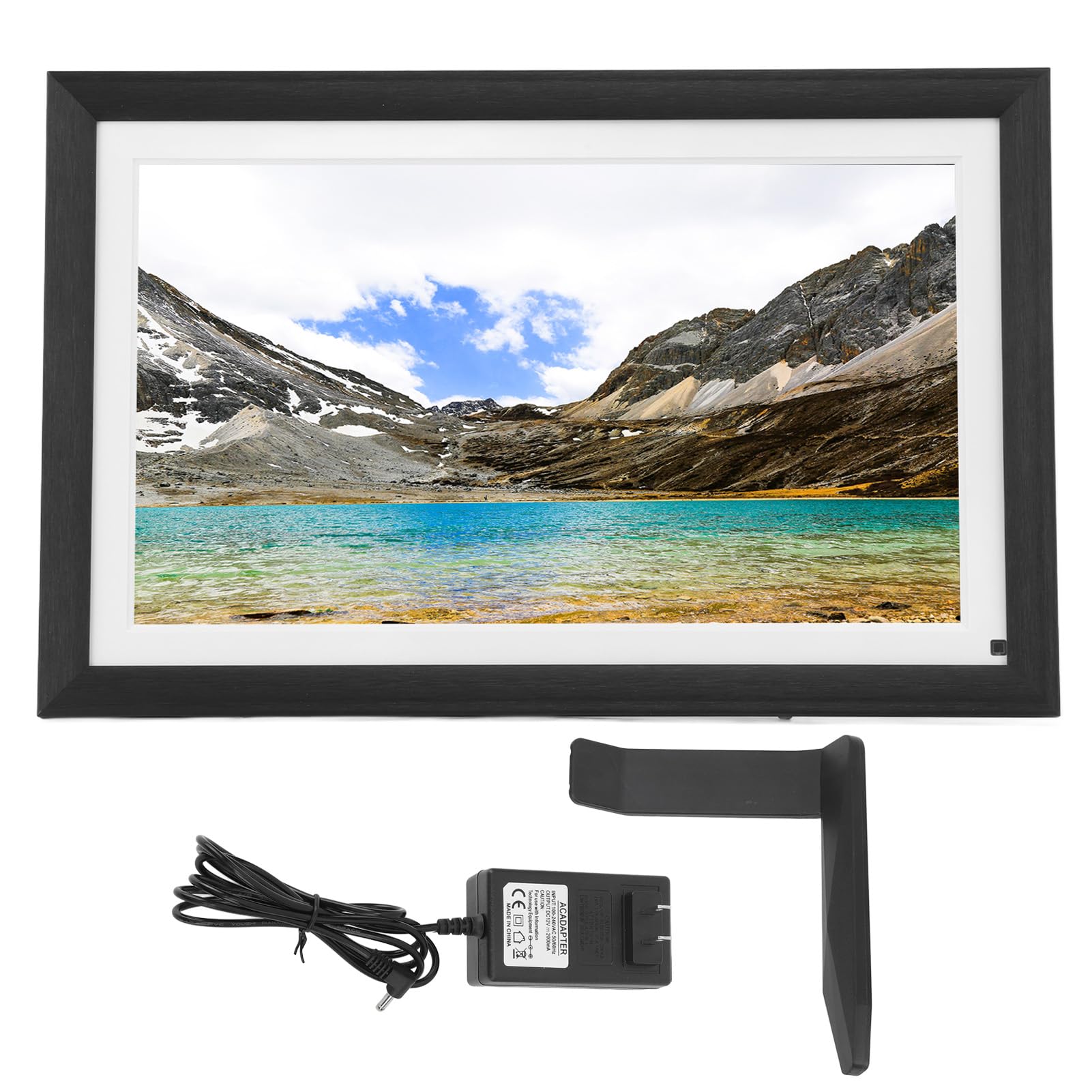 Electric Album, 100β240 V, Auto Photo Rotation, 15.6 in. Electric Photo Frame Wooden Frame for Home (US Plug)