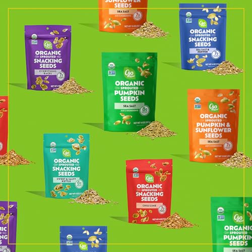 go Raw with Sea Salt Sprouted Organic Bag Keto Vegan Gluten Free Snacks Superfood, Sunflower Seeds, 14 Oz