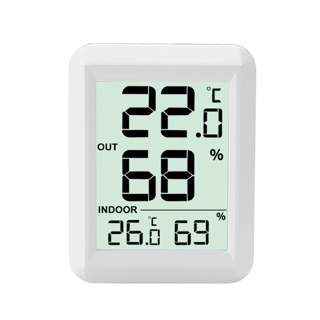 LNYHLXS Indoor and Outdoor Temperature and Humidity Meter Household Dry and Wet Digital Display Room Temperature Table