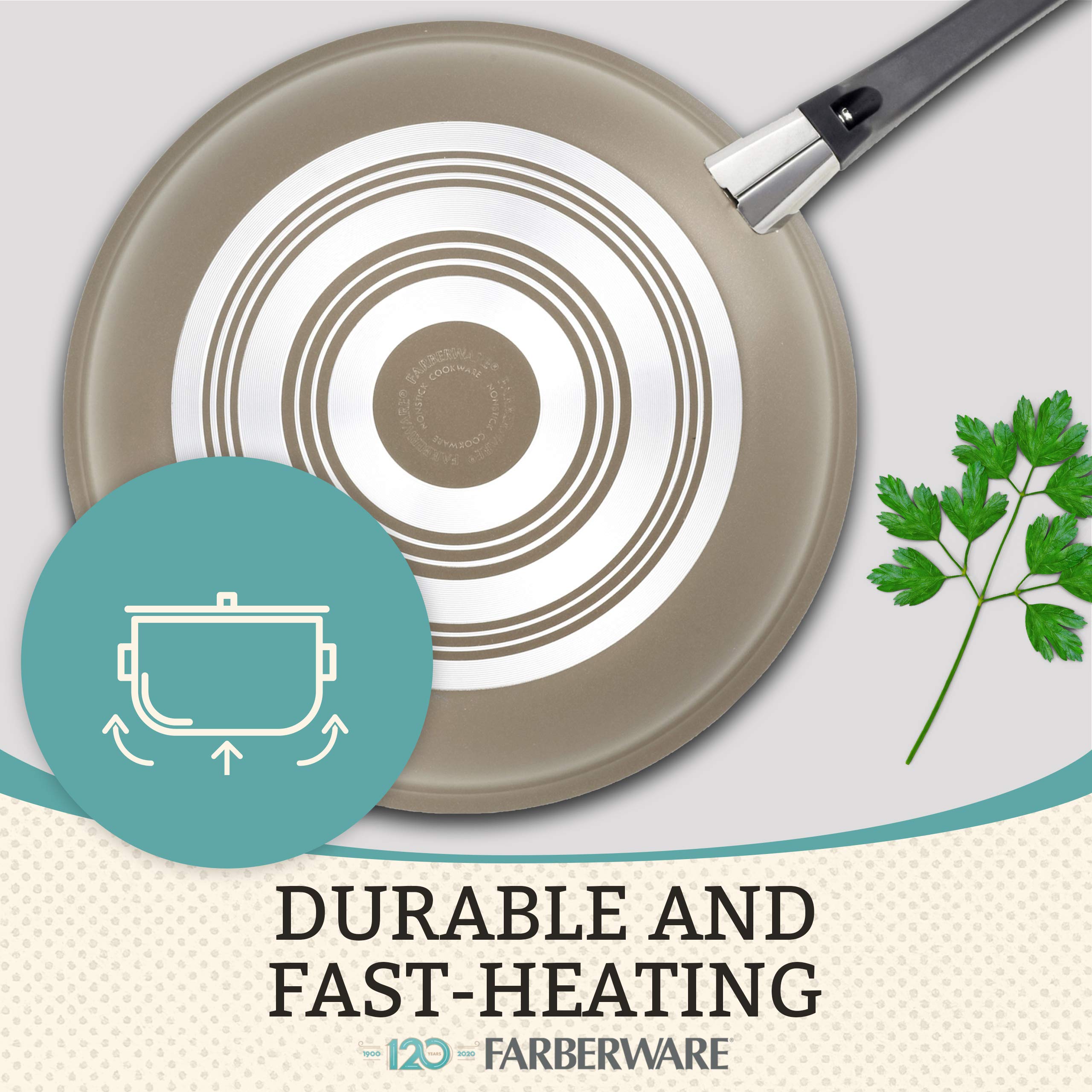Farberware 21699 Dishwasher Safe High Performance Nonstick Frying Pan / Nonstick Skillet, 12 Inch, Champagne
