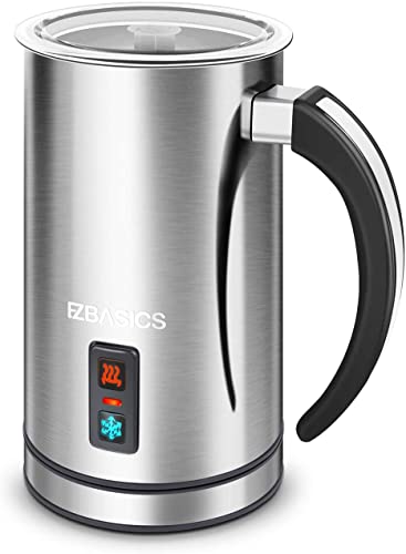 EZBASICS 236ml Stainless Steel Electric Milk Frother for Frothing and Heating Milk