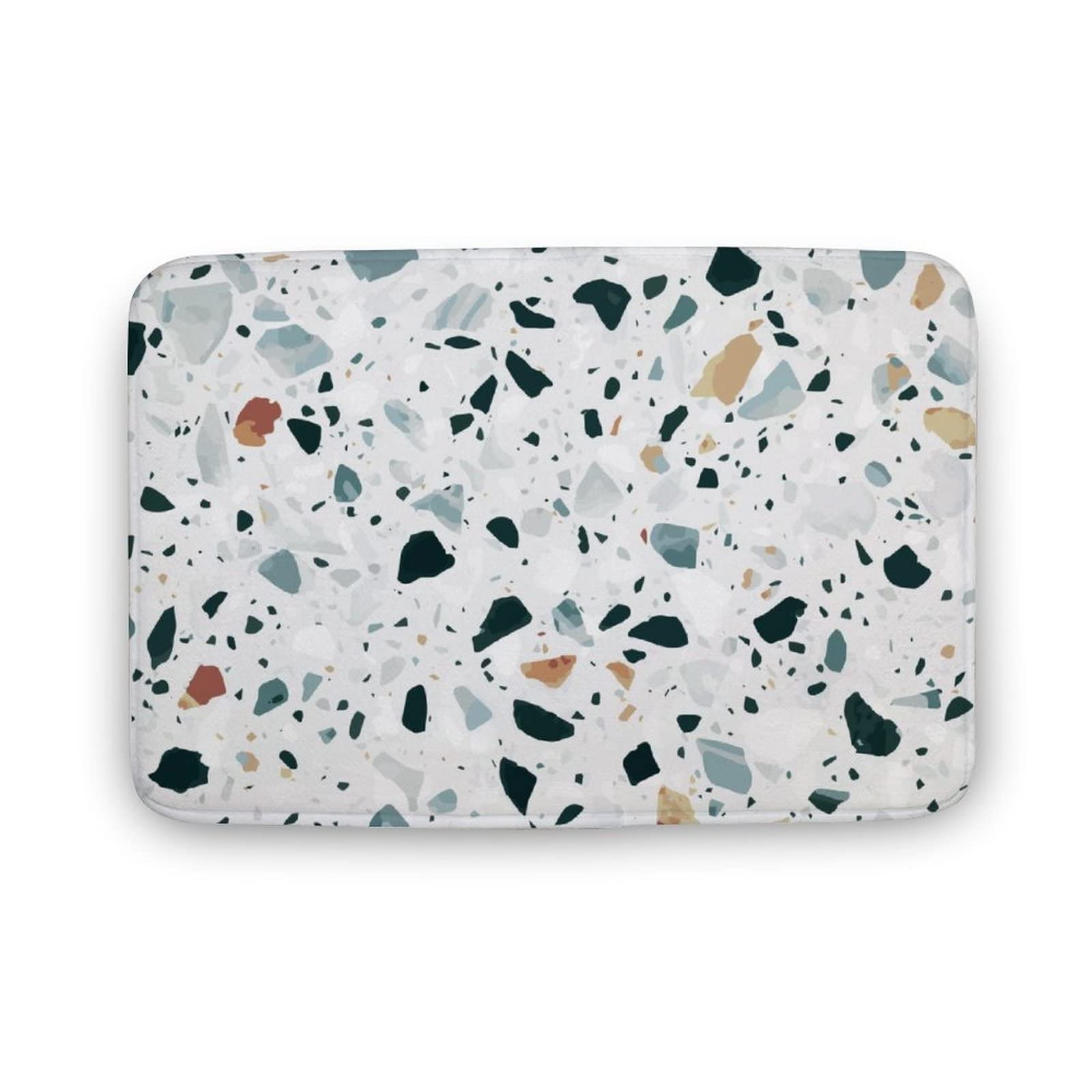 Gray Blue Stone Blocks Kitchen Mat and Rugs Cushioned Anti-Fatigue Kitchen mats 16"x 24"Non Slip Waterproof Kitchen Mats and Rugs for Kitchen Floor Home Office Sink Laundry