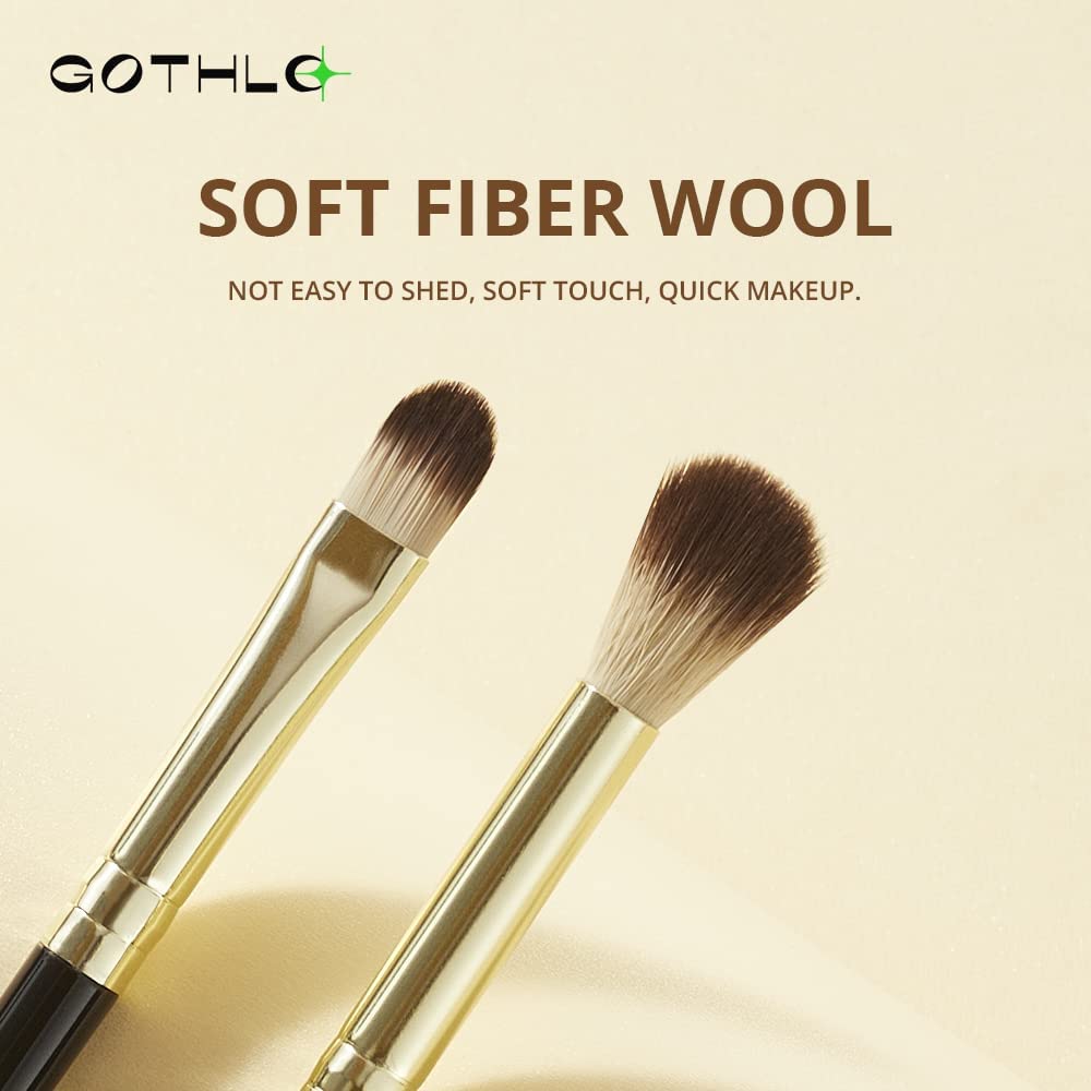 GOTHLO Eyeshadow Brush Set, Upgrade 2Pcs Eye Brushes, Portable Makeup Brush, Nasal Shadow Brush, Basics Eye Shadow Brush