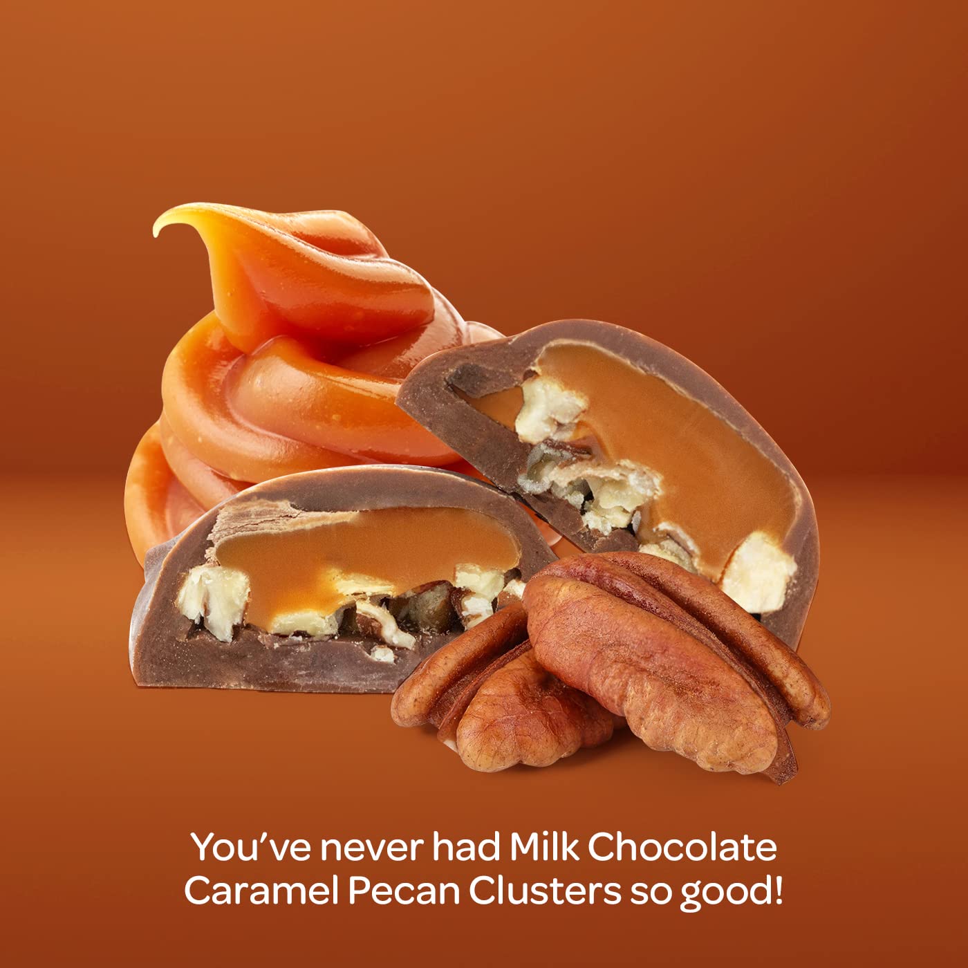 Funtasty Milk Chocolate Caramel Pecan Clusters, Pack 2 Pounds