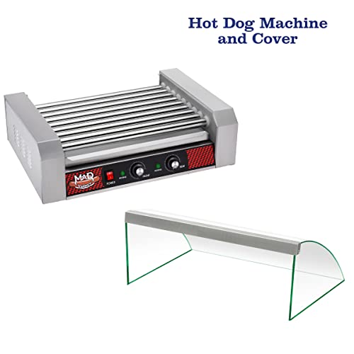 Great Northern Popcorn 9 Roller Hot Dog Machine with Tempered Glass Cover β Countertop Hot Dog Roller Makes Up to 24 Hotdogs, Brats, or Sausages