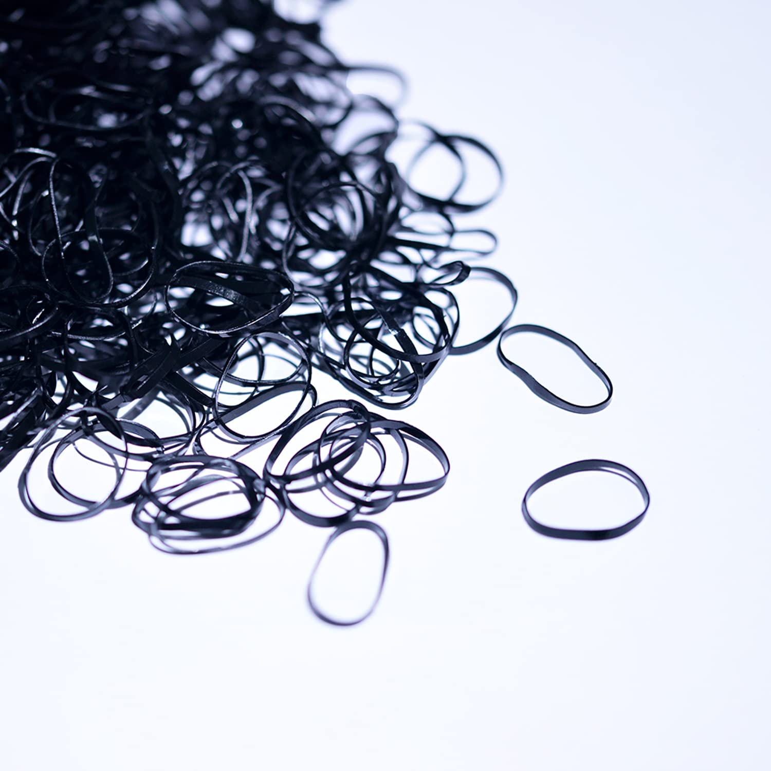 GOUWEIBA Small Rubber Bands for Hair - 1000 pcs Mini Elastic Hair Ties No Damage Tiny Hair Ties for Braids Women Baby Girls Kids Toddler Infants (Black)