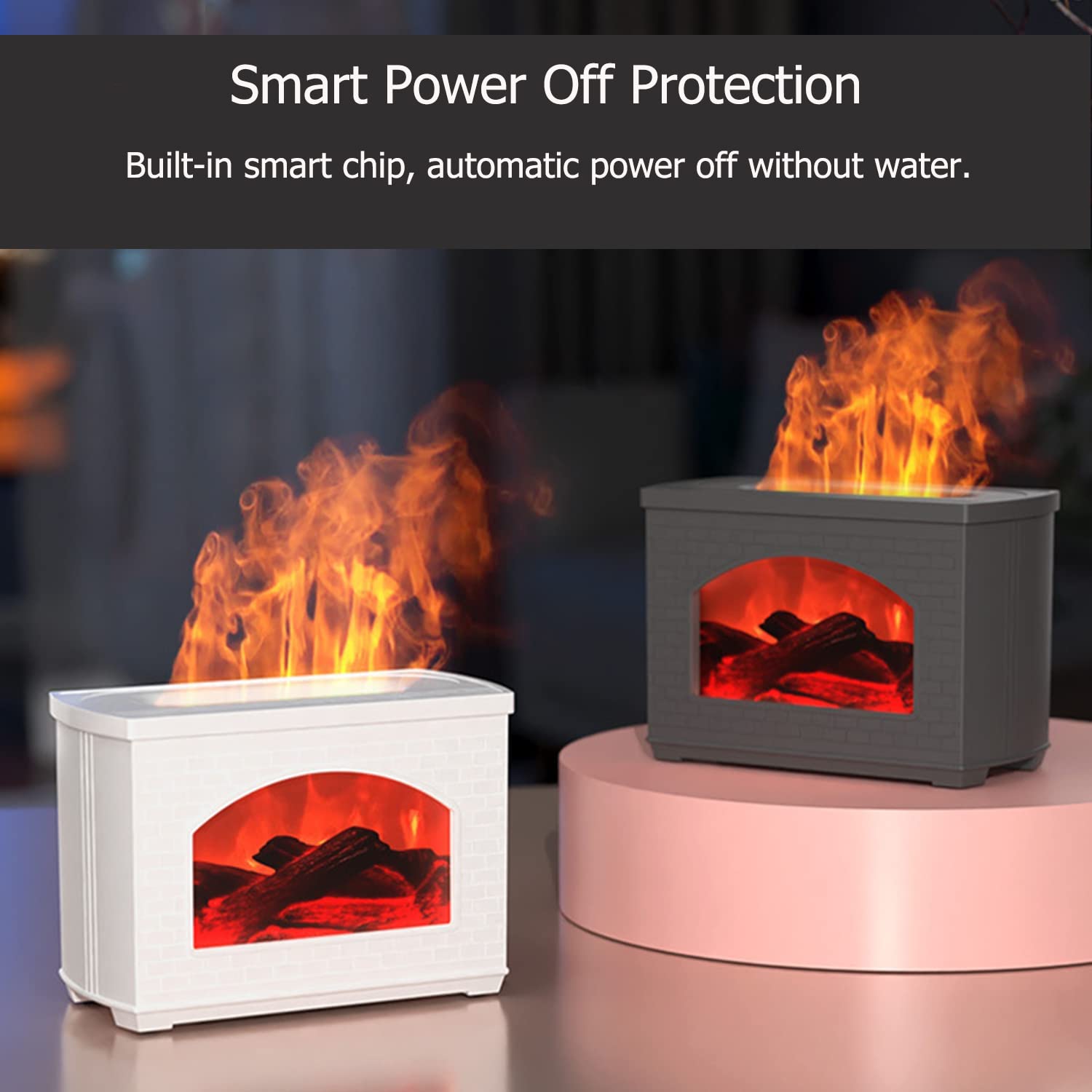 Fireplace Simulation Flame Oil Diffuser, Ann Bully 270ml Cool Mist Humidifier Diffuser, Essential Oil Humidifier Diffuser, Desktop Bedroom Humidifier