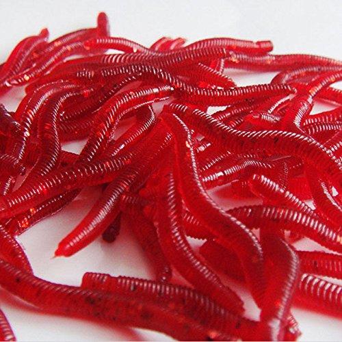 Fun Gifts for Men Soft Pcs Red Worm Earthworm Tackle Crankbaits 100 Hooks Fishing Fishing