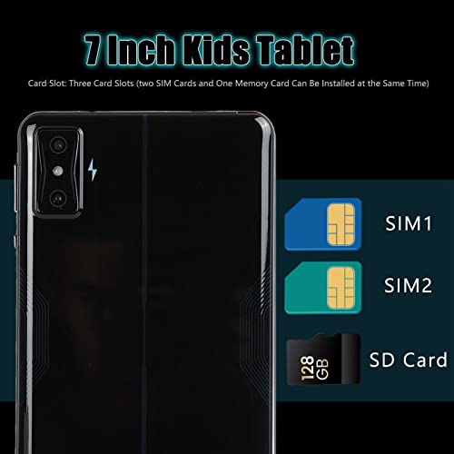 GOWENIC 7 Inch Kids Tablet, 5G WiFi Kids Tablet 2G RAM 32G ROM Toddler Tablet Dual SIM GSM Calling Tablet PC, for Android 10.0 System, IPS HD Large Screen(Black)