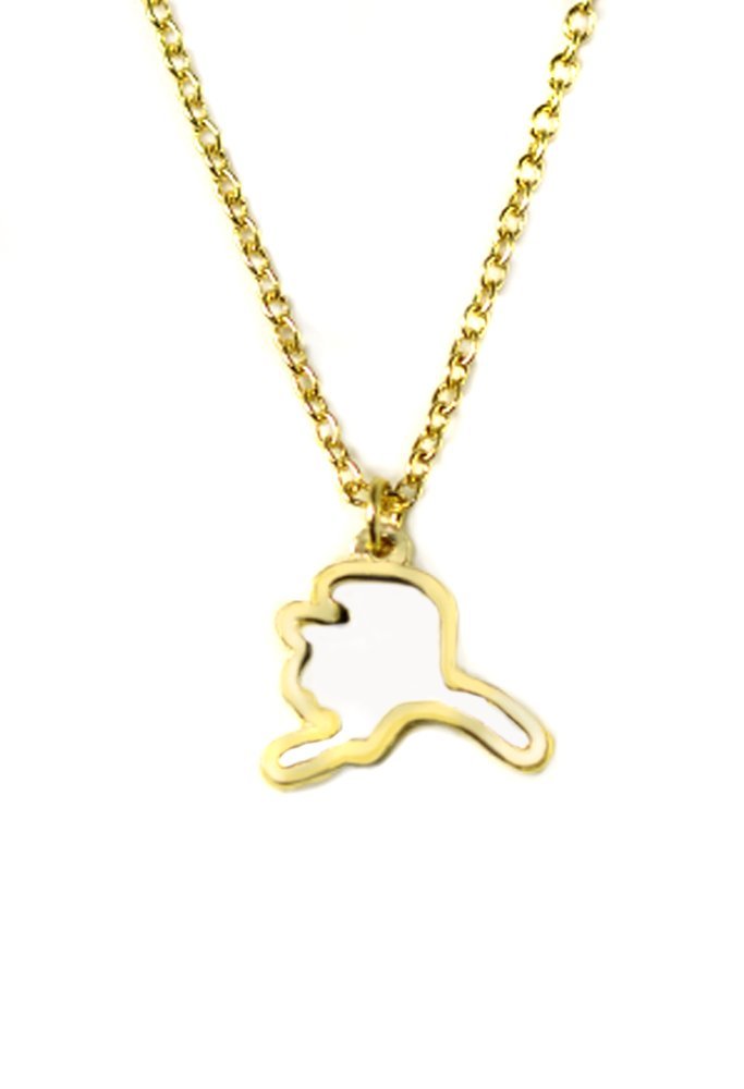 Lucky Feather Texas Shaped State Necklace, 14K Gold-Dipped Pendant on Adjustable 16β-18β Chain