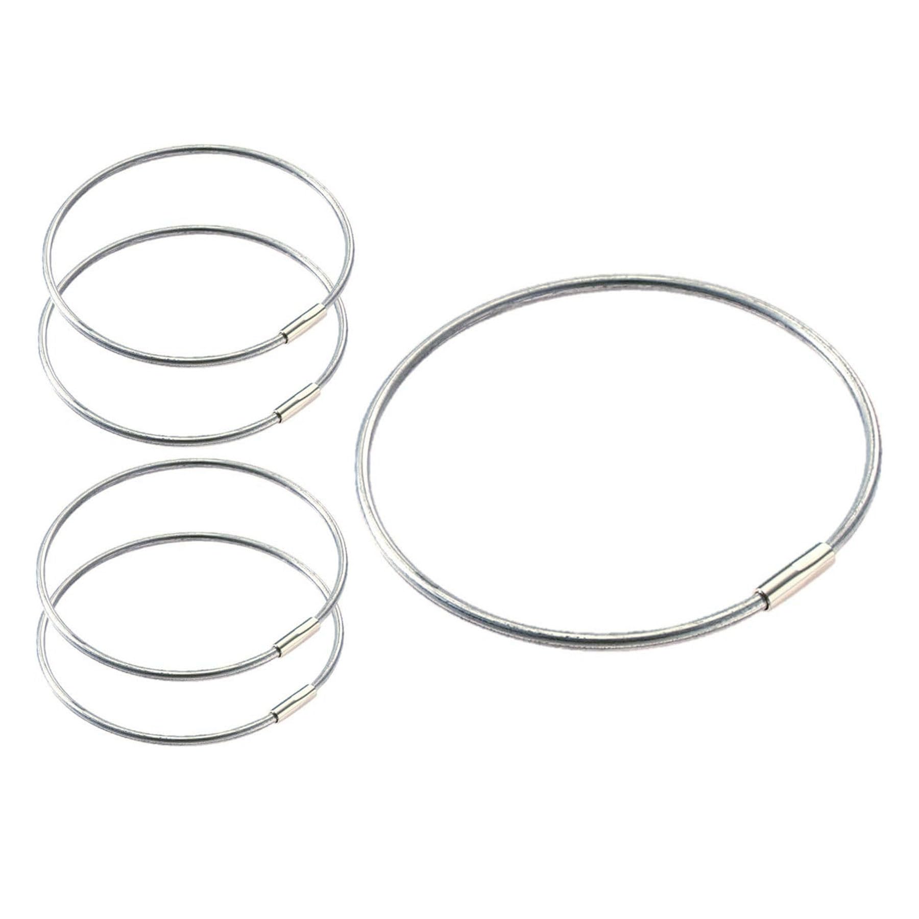 Lucky Line Pull-Apart 4-3/4" Tension Closure Steel Key Ring, 5 Pack (74405)