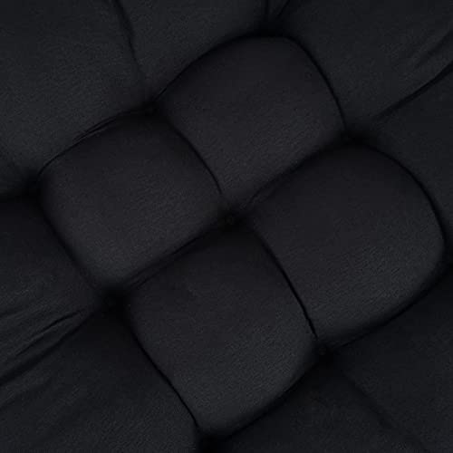 ELFJOY 4 Pack Chair Cushions for Dining Chairs 17x17 inch Seat Cushions for Kitchen Chairs Soft and Comfortable Square Chair Pads with Ties, Black