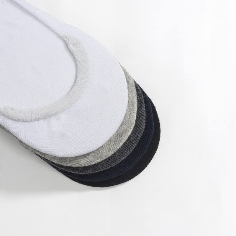 GPPZM 5 Pairs Men's Socks Summer Cotton Large Size Boat Socks Solid Color Invisible Silicone (Color : D, Size : Plus Size)