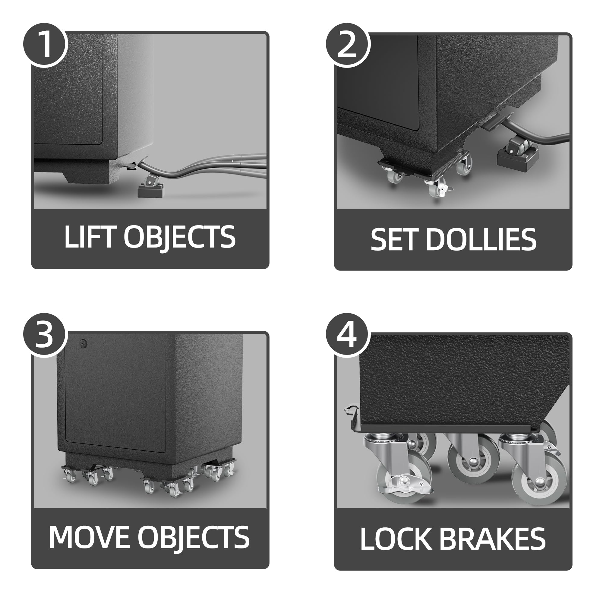 LOYAL TIGER Furniture Dolly,Furniture Mover Pro Set,Furniture Lifter with 5 360° Rotatable Rubber Universal Wheels,Carbon Steel Panel Furniture Movers,Maximum Load 2000LBS.