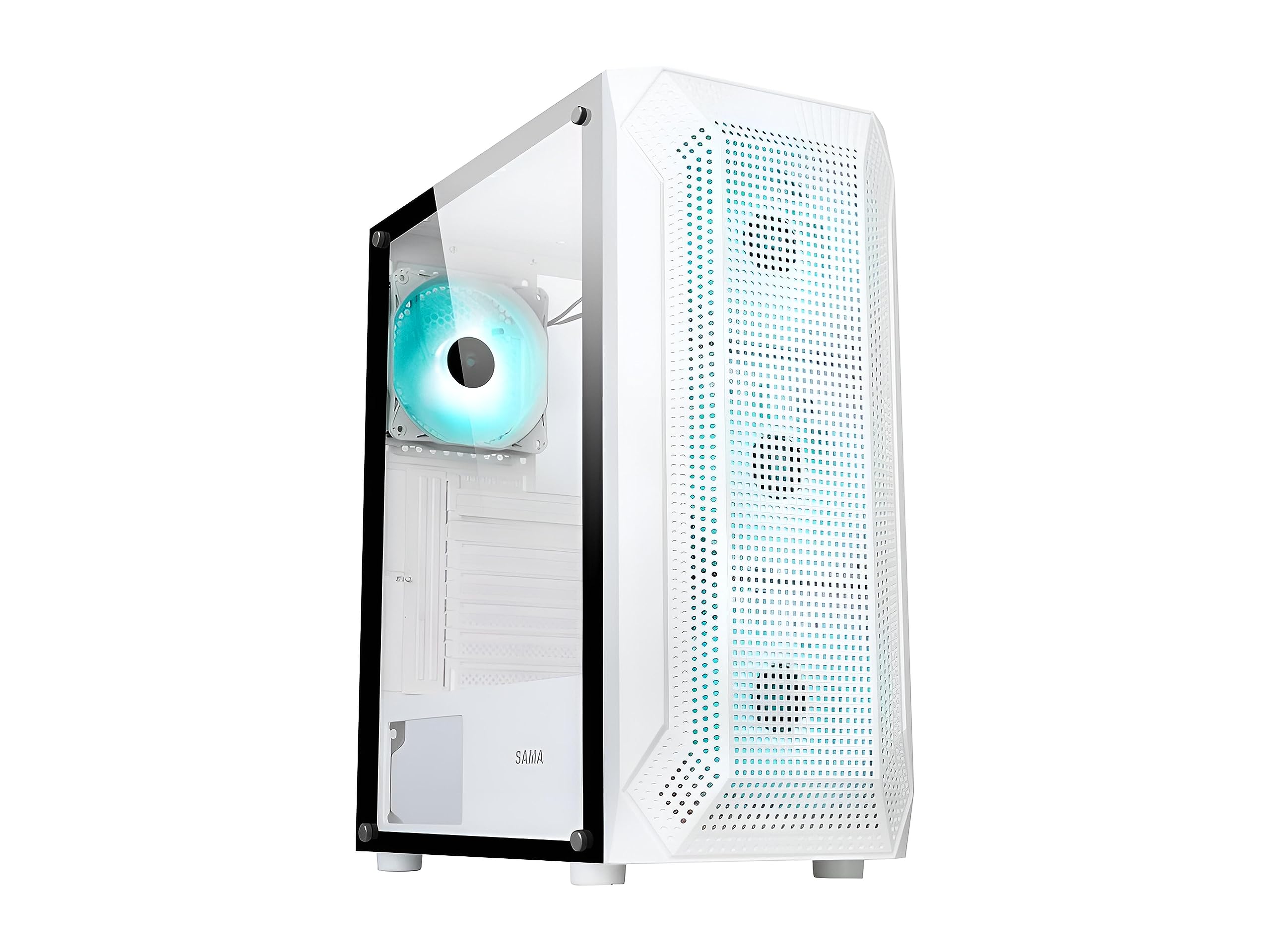 Fast Gaming Computer Desktop Gaming PC RGB AMD Ryzen 5 5600G 12 Core Logical 4.4GHz with AMD Radeon Graphics 16GB DDR4 500GB SSD Windows 10, White