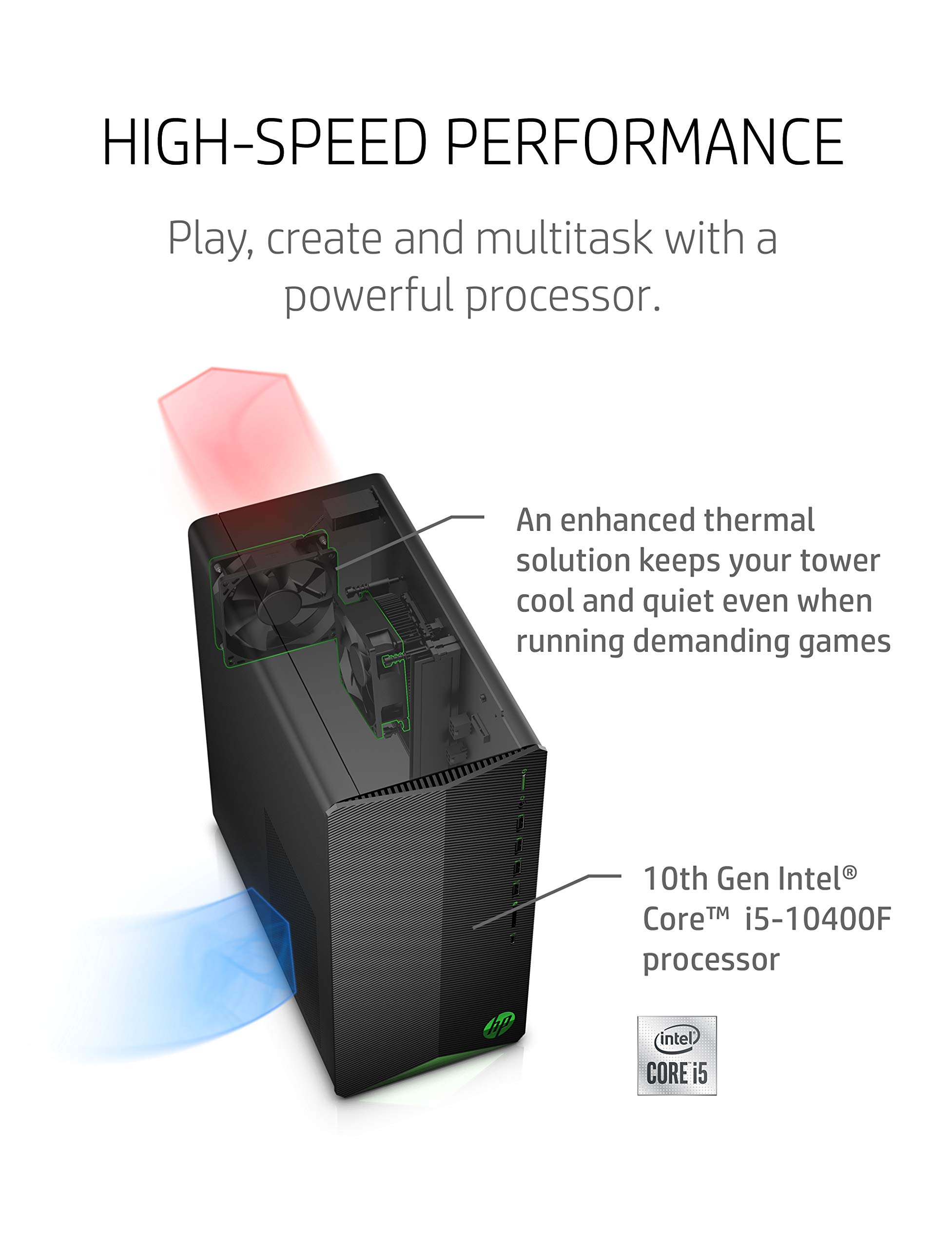 HP Pavilion Gaming Desktop, NVIDIA GeForce GTX 3060, Intel Core i7-11700, 32 GB DDR4 RAM, 1 TB SSD, USB Mouse and Keyboard, Compact Tower Design, Windows 11 Professional