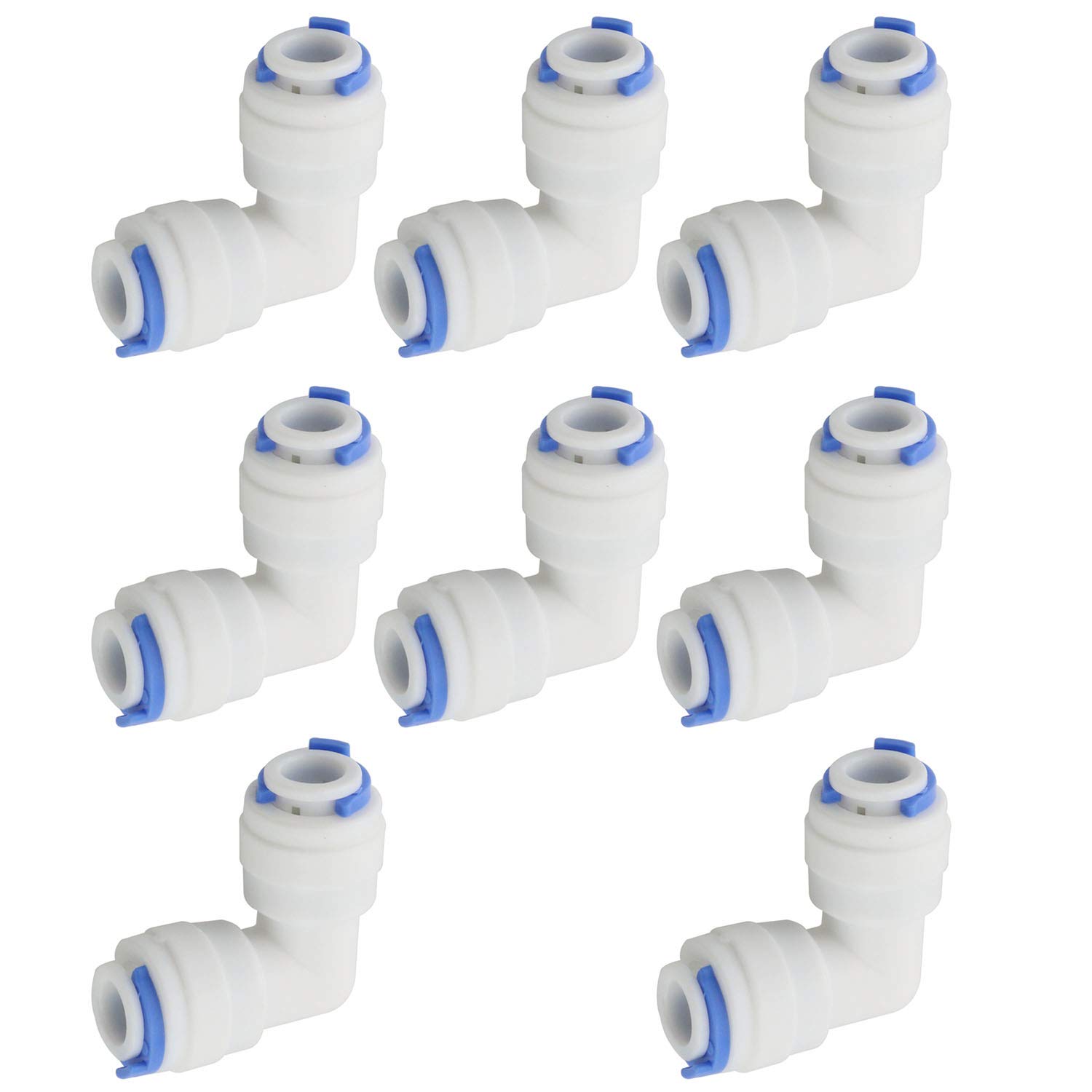 DGZZI 8PCS Push-in Quick Connectors For RO Water Reverse Osmosis System L Type Connect