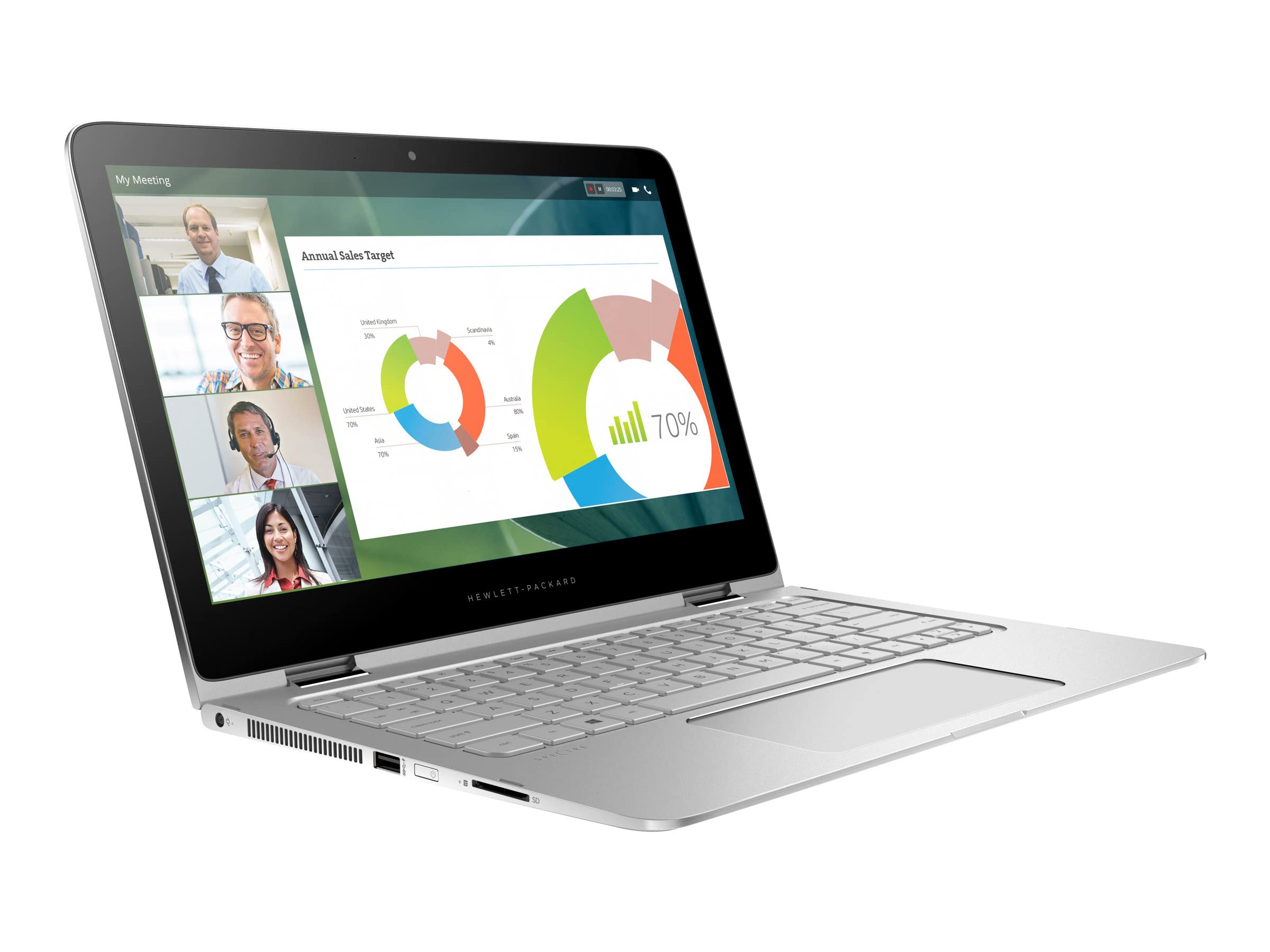 HP Spectre Pro x360 G2 13.3-in FHD (1920x1080) - Intel Core i7-6600U 2.60GHz - 8GB RAM - NVMe M.2 512GB SSD - Windows 10 Pro 64-Bit - Webcam - Touchscreen - Bluetooth - Fingerprint Reader (Renewed)