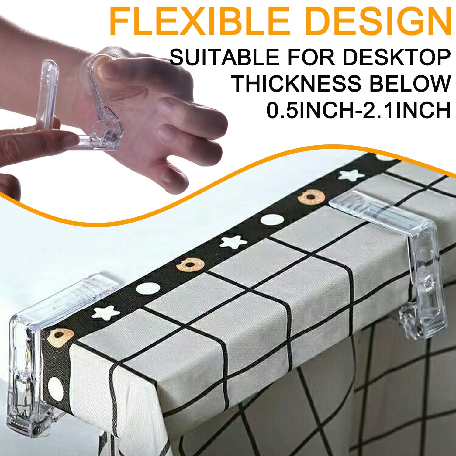 DHYLRICHER 12 Pieces Transparent Clear Tablecloth Clips Plastic Table Cloth Clips Table Clips for tablecloths,Tablecloth Holders Clips for Home Picnic Indoor and Outdoor Party Tablecloth Fix
