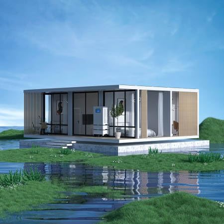 Luxuary Smart Zero Carbon Mobile House 20ft, Portable House with 1Bedroom 1Bathroom 1Kitchen 1living Area with Smart Solar System, Air Conditioner and Heating, Portable Camping Cabin