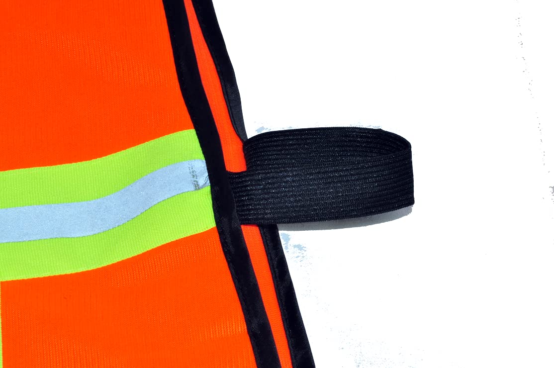 G & F 41113 Industrial Safety Vest with Reflective Stripes, Neon Orange