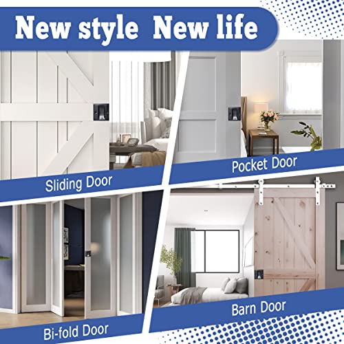 HOMOTEK Privacy Pocket Door Pull Without Switch Plate - Replace Old Or Damaged Passage Sliding Door Pull No Lock Quickly and Easily, 2-3/4βx2-1/2β, for 1-3/8β Thickness Door, Black