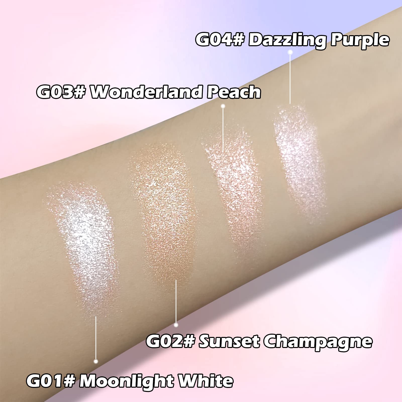 Erinde Pearl White Shimmer Glitter Highlighter Highlight Makeup Contour Powder, Silver Face Illuminator Highlighter, Highlighter Makeup iluminadores Illuminator for Face Body Cheek