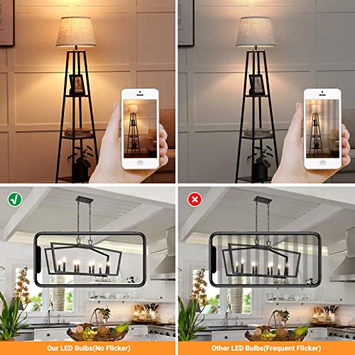 E12 Candelabra LED Bulbs 6W(60 Watt Equivalent) Stepless Dimming, Chandelier Light Bulbs 2700K Warm White 600LM, B11 Candle Base Bulb for Ceiling Fan, Wall Sconce, Table Lamps, 6 Pack