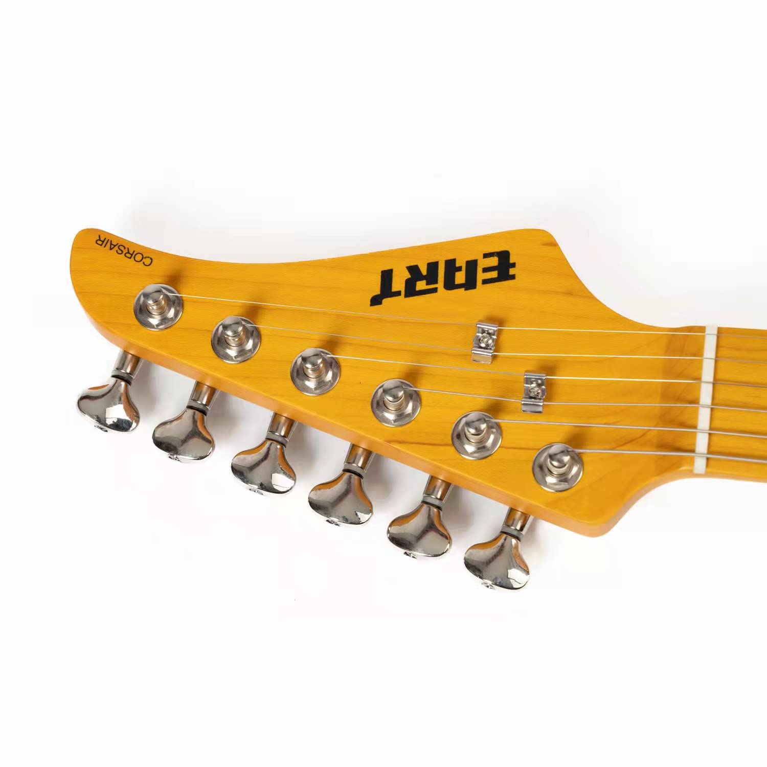 EART NK-C3 Electric Guitar with 6 String Maple Fingerboard Solid Body Right Handed, Stainless Steel Frets, Yellow