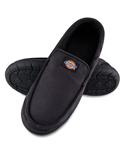 Dickies Men's Venetian Slipper, Black Microsuede, Large