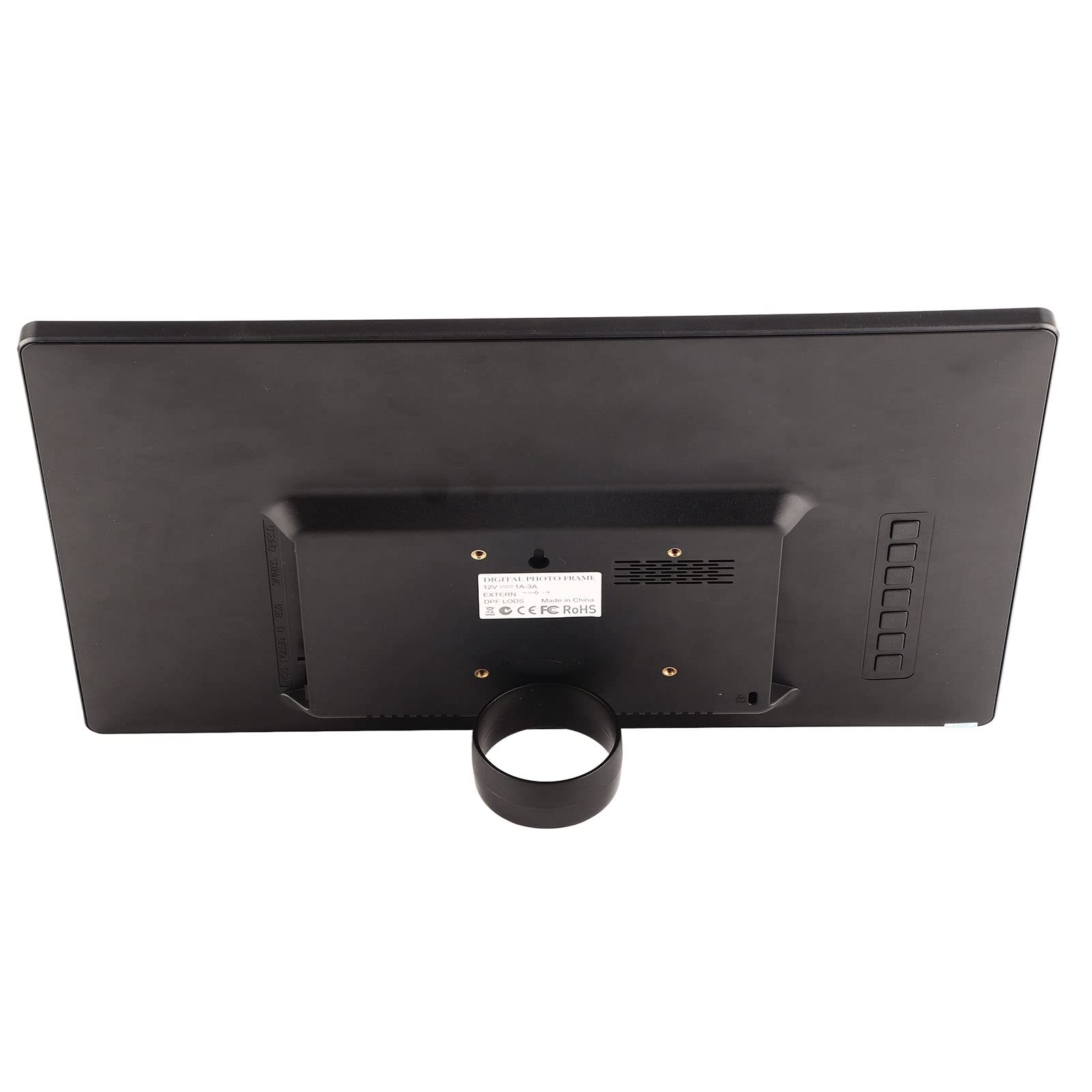 Electronic Photo Album, Play Black Alarm Clock Timer Switch Digital Picture Frame 14.1 Inch HD LED Display with Desktop Stand for Office (US Plug)