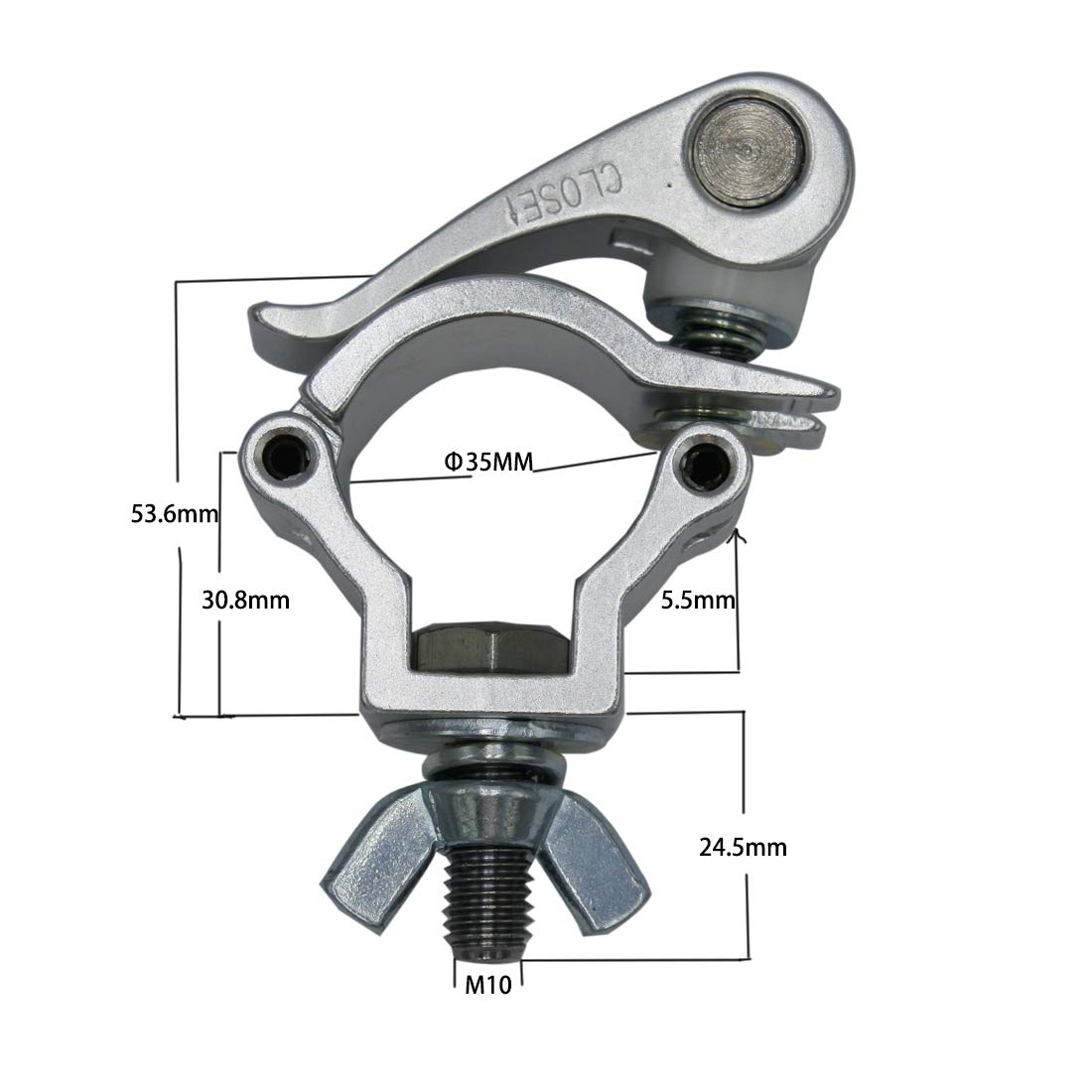 DJ Lighting truss Clamp 1.26-1.38 inch OD Pipe Truss F34 Quick Release Mount Heavy Duty 165 Lbs (1PCS)