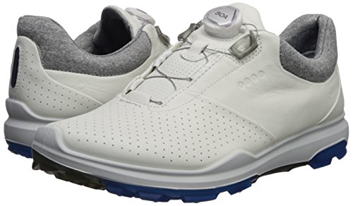 ECCO mens Biom Hybrid 3 Boa Gore-tex Golf Shoe, White/Dynasty Yak Leather, 12-12.5 US