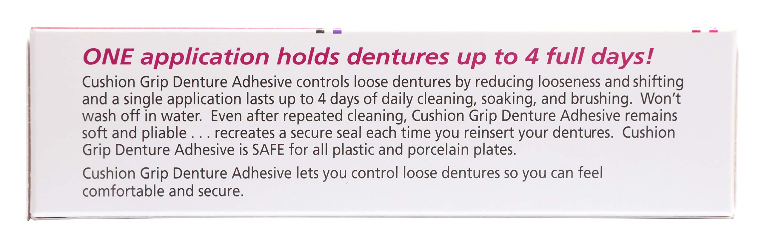 Cushion Grip 10 Gram Trial Tube | Fills The Gaps and Makes Your Loose Upper and Lower Dentures Fit Snug Again [Not A Denture Glue Adhesive, Acts Like A Soft Liner for False Teeth]