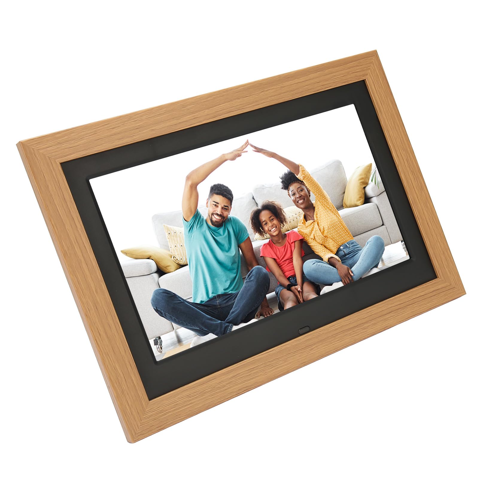 Electronic Photo Album, Digital Photo Frame Lightweight LED Screen 1024x600 100β240V with Stereo Speaker for Birthday (US Plug)