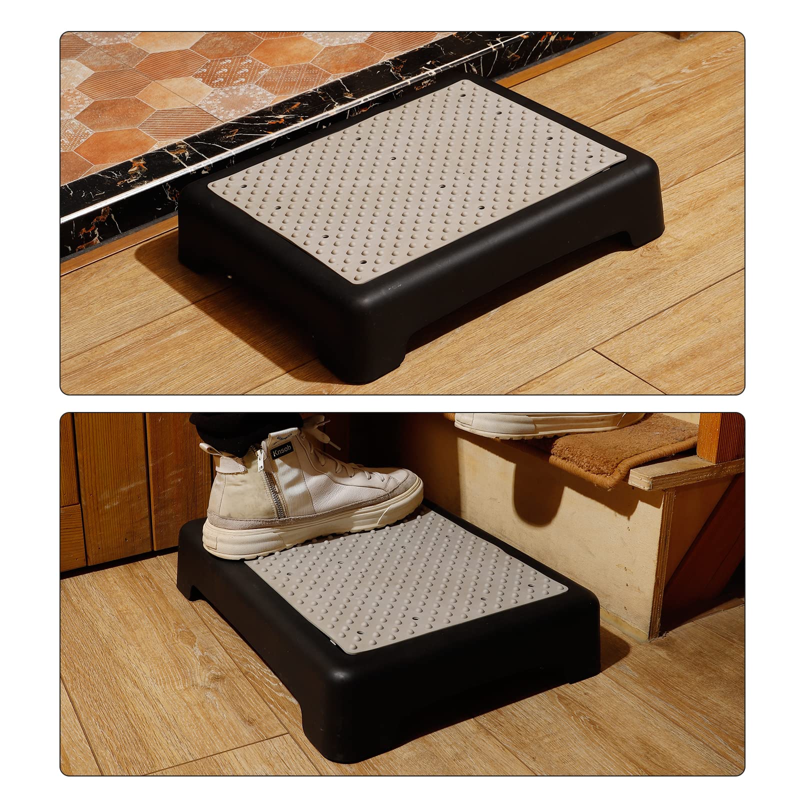 Fotree One Step Stool, Safety Step Platform for Senior & Adults, Non-Slip Mobility Step Platform for Stair, Car, Bed, Chair, Shower, Bathtub, Outdoor, 3.5 Inch High Rise Stairs 440 Lbs Capacity