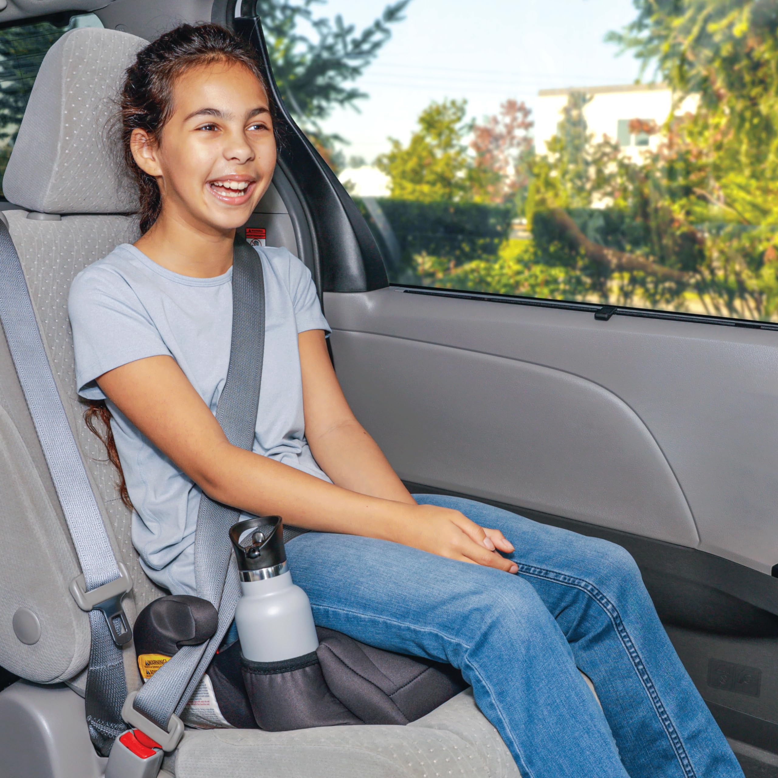 Diono Solana 2022, No Latch, Pack of 2 Backless Booster Car Seats, Lightweight, Machine Washable Covers, Cup Holders, Black