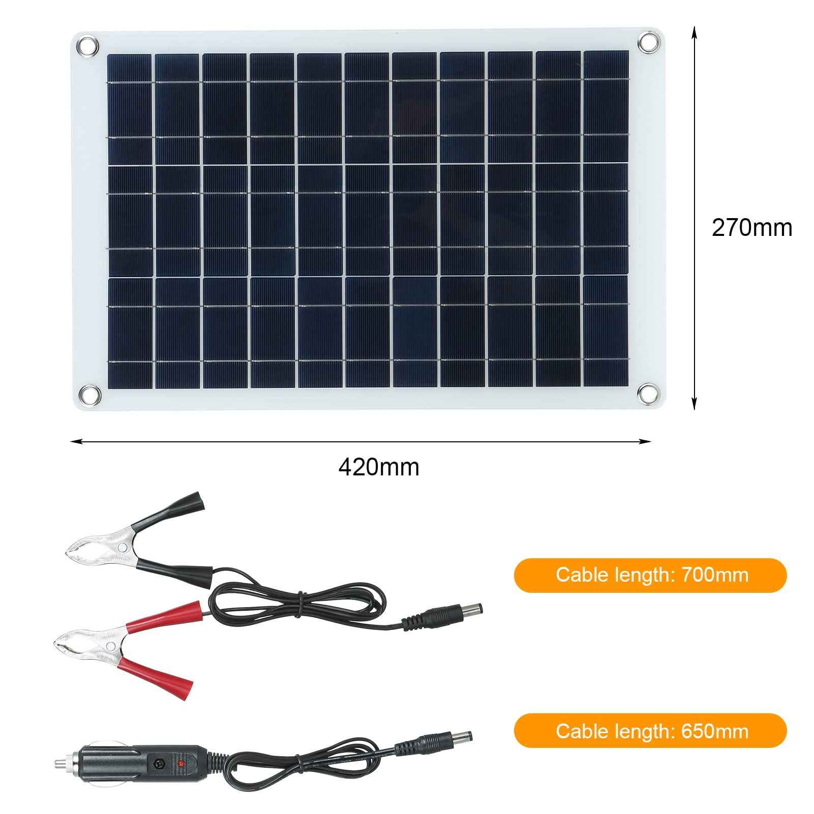 ERYUE 60W D C 5V/18V Flexible Solar Panel Kit, 60W D C 5V/18V Flexible Solar Panel Kit Set IP65 Water Resistance/D C Clip/ 1 * Car C-harger for Home Car Boat Indoor Outdoor Use Portable