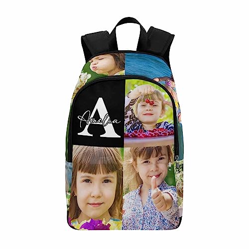 M YESCUSTOM Customized Girls Scoolbag with Name Personalized Picture Kid Backpack Book Bag for Kindergarten Elementary Middle School Back Casual Bookbags for Back to School Travel Picnic