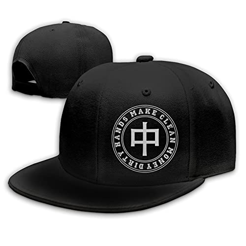 Dirty Hands Make Clean Money Neon Flat Bill Hat (One Size, Black001)