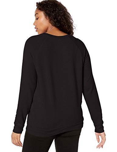 Daily Ritual Women's Supersoft Terry Relaxed-Fit Long-Sleeve Raglan Sweatshirt, Black, Large