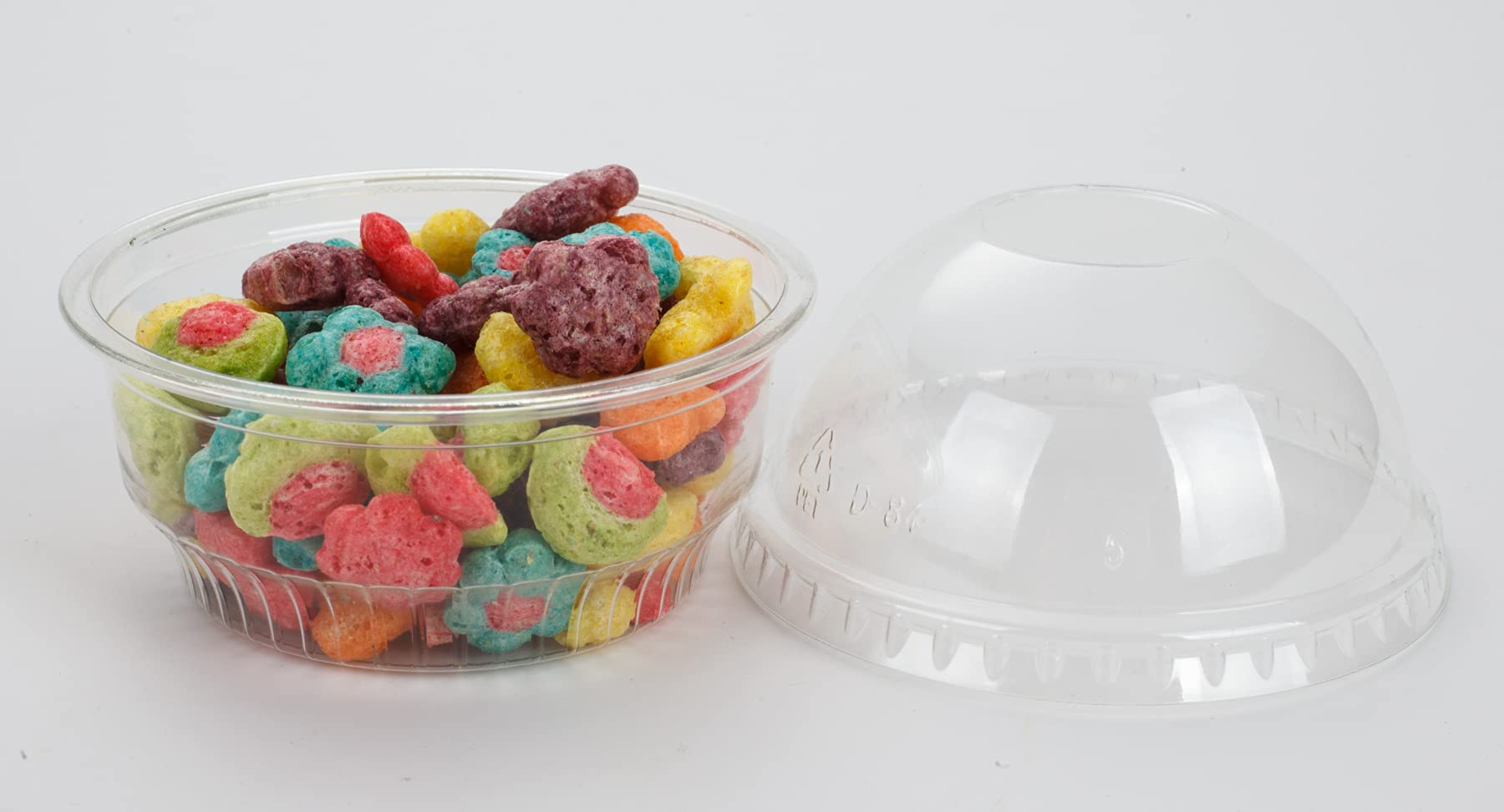 Golden Apple, 3.5oz-30sets Clear Plastic Cups for Ice Cream, Dessert Cups, Snack Bowl with Dome lids no Hole